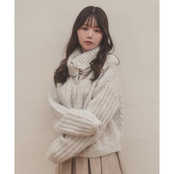 ZOZO問い合わせ番号:97998550ショップ:Lace Ladies，レースレディースブランド:M DOLLY，エムドリー，Lace Ladies，レースレディース商品名:cable knit fumo cardigan/ケーブルニット...