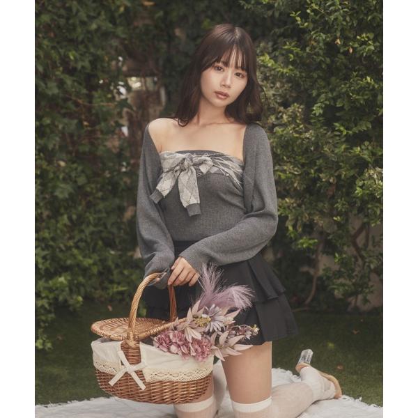 ZOZO問い合わせ番号:97998562ショップ:Lace Ladies，レースレディースブランド:M DOLLY，エムドリー，Lace Ladies，レースレディース商品名:argyle grazia knit set tops/アーガイ...