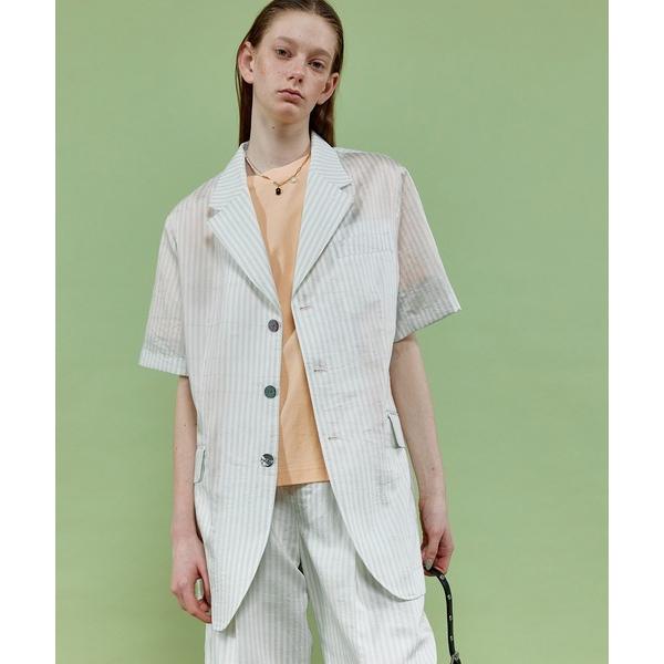 参考価格：26，400円発売時期：2024年04月コンディション：B（目立つ使用感なし）使用感が少ない、または気にならないアイテム全体的：汚れ参考商品名：Silky Stripe Half Sleeve Jacket/シルキーストライプハー...