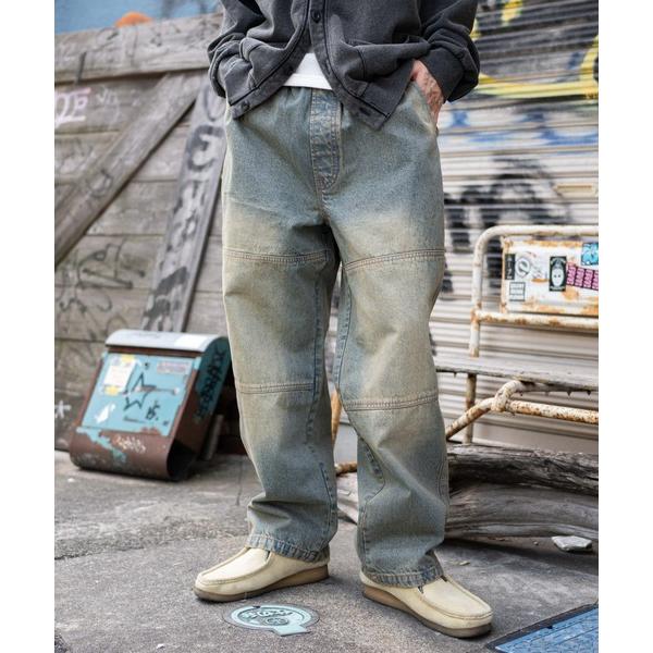 ZOZO問い合わせ番号:98032060ショップ:WEGO，ウィゴーブランド:WEGO，ウィゴー商品名:WEGO/【25年秋冬新作】イージーダブルニーパンツカテゴリ:パンツ>デニムパンツブランド品番:WV25AW09-M0001素材:...