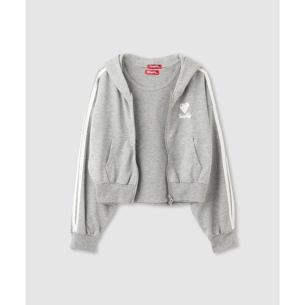 『タイムセール実施中』ZOZO問い合わせ番号:98032472ショップ:Mac-House，マックハウスブランド:Mac-House，マックハウス商品名:Simplify ガールズ短丈ZIPパーカー×リブタンクトップ【アンサンブル】カテゴリ...