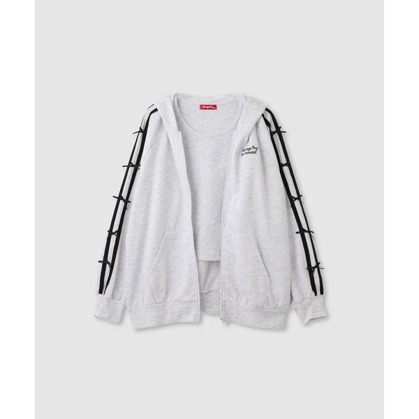 『タイムセール実施中』ZOZO問い合わせ番号:98032473ショップ:Mac-House，マックハウスブランド:Mac-House，マックハウス商品名:Simplify ガールズ短丈BIGシルエットZIPパーカー×リブタンクトップ【アンサ...