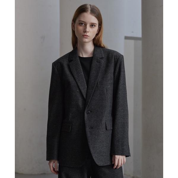 ZOZO問い合わせ番号:98032509ショップ:EMMA CLOTHES，エマ クローズブランド:CLEL，クレイル商品名:【CLEL】Wool Blend Herringbone Tweed Tailored Jacket / ウールブ...