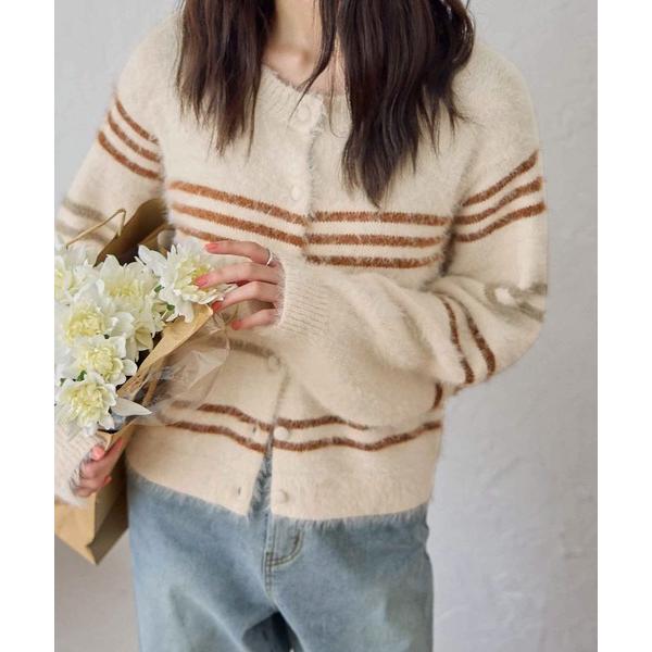 『タイムセール実施中』ZOZO問い合わせ番号:98032722ショップ:GeeRA，ジーラブランド:CHAN ME，チャンミ商品名:フェザーニットボーダーカーディガンカテゴリ:トップス>カーディガン/ボレロブランド品番:274365素...