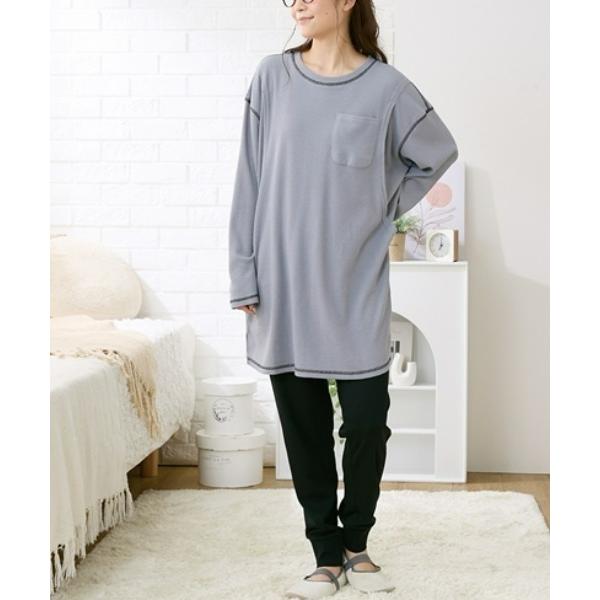 ZOZO問い合わせ番号:98034155ショップ:nissen，ニッセンブランド:QUNTSTYLE，キュントスタイル商品名:【マタニティウェア・授乳服】ワッフルＴシャツ＋マタニティパンツ　ルームウェア上下セットカテゴリ:ママ＆ベビー&gt...