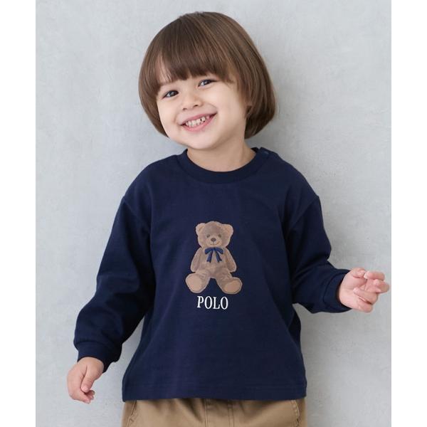 『セール実施中』ZOZO問い合わせ番号:98065219ショップ:petit main，プティマインブランド:petit main，プティマイン商品名:【POLO BCS】くまグラフィック長袖Tカテゴリ:トップス>Tシャツ/カットソー...