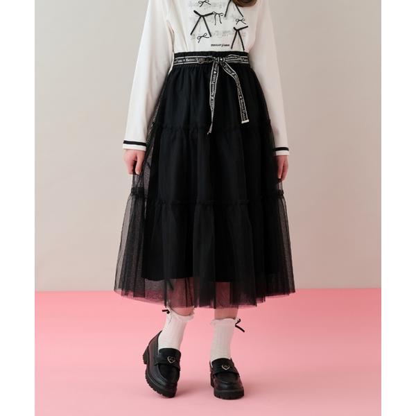 『セール実施中』ZOZO問い合わせ番号:98065229ショップ:NARUMIYA ONLINE，ナルミヤ オンラインブランド:mezzo piano Junior，メゾピアノジュニア商品名:音符柄ベルトフリルチュールスカート♪カテゴリ:ス...