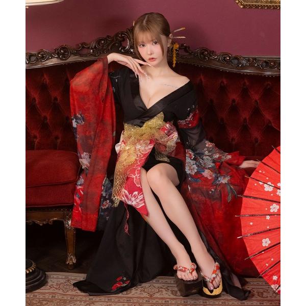 ※このアイテムは返品・交換対象外商品です。ZOZO問い合わせ番号:98066107ショップ:Retica，レティカブランド:Tika，ティカ商品名:コスプレ セクシー 花魁 和装 アートフラワー ロングドレス 3点セット お化けの日カテゴリ...