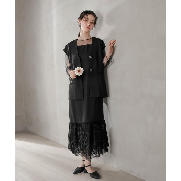 『タイムセール実施中』ZOZO問い合わせ番号:98066590ショップ:Kana，カナブランド:Kana，カナ商品名:ジレ×レース フリルワンピース 2点セット パーティー ドレス 結婚式 お呼ばれ オケージョンカテゴリ:ワンピース/ドレス...