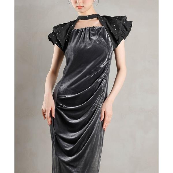 『タイムセール実施中』ZOZO問い合わせ番号:98066637ショップ:Kana，カナブランド:Kana，カナ商品名:ベロア ドット Iライン セミタイト ワンピースドレス パーティー 結婚式 お呼ばれカテゴリ:ワンピース/ドレス>ド...