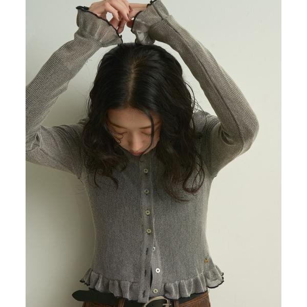 ZOZO問い合わせ番号:98068552ショップ:Auntie Rosa，アンティローザブランド:Lutim by u，ルチバイユー商品名:Melange frill polo cardigan / メランジフリルポロカーデカテゴリ:トップ...