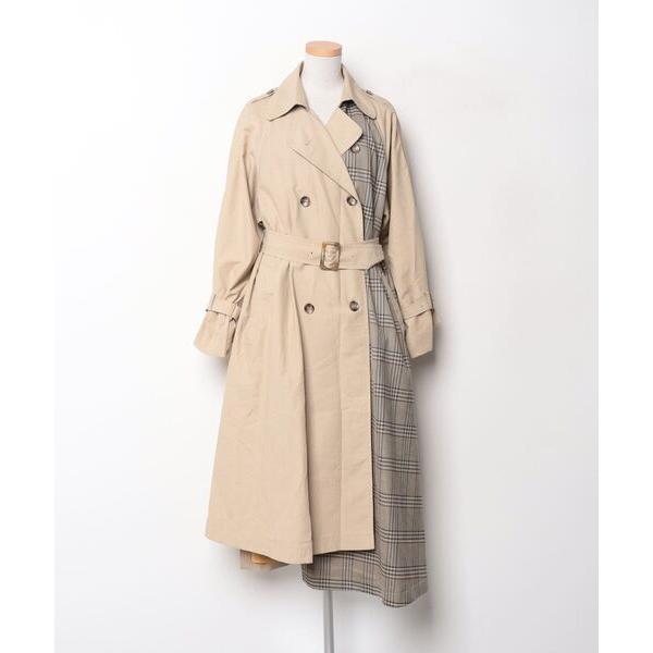 『セール実施中』参考価格：27，280円発売時期：2018年02月コンディション：B（目立つ使用感なし）使用感が少ない、または気にならないアイテム襟周り：汚れ付属品：ベルト参考商品名：切替チェックアシメヘムドルマントレンチコート参考品番：6...