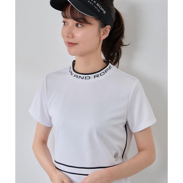 ZOZO問い合わせ番号:98100901ショップ:ROPE'，ロぺブランド:JUN&amp;ROPE'，ジュンアンドロペ商品名:【セットアップ対応】【UV】【吸水速乾】衿ロゴ編立使い半袖プルオーバーカテゴリ:トップス>Tシャツ/カット...