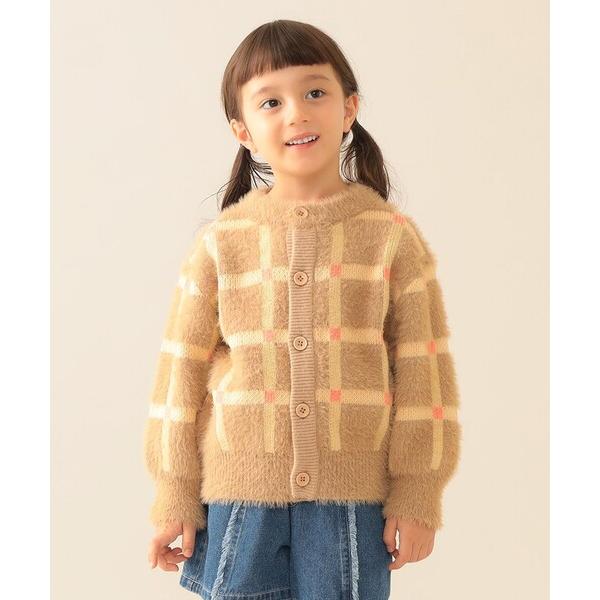 『タイムセール実施中』ZOZO問い合わせ番号:98101179ショップ:BEAMS HEART，ビームスハートブランド:BEAMS mini，ビームスミニ商品名:チェック シャギー カーディガン 2025FW（90〜140cm）カテゴリ:ト...