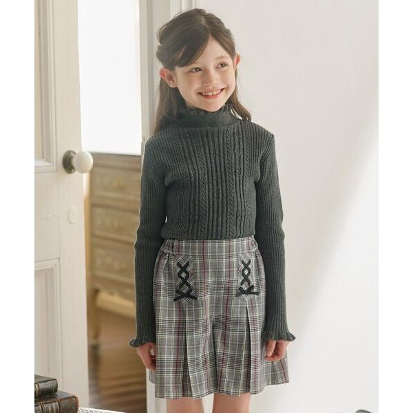 ZOZO問い合わせ番号:98101405ショップ:組曲，クミキョクブランド:組曲，クミキョク商品名:【110-140cm】フラワードット リブニットカテゴリ:トップス>ニット/セーターブランド品番:KRKGGW0913素材:チャコール...