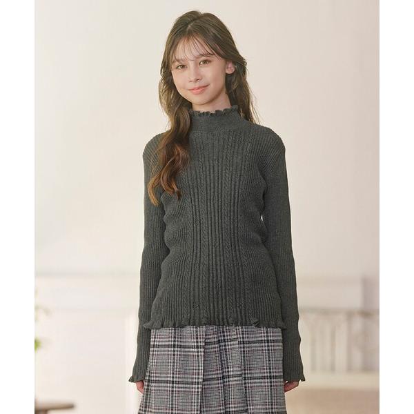 ZOZO問い合わせ番号:98101408ショップ:組曲，クミキョクブランド:組曲，クミキョク商品名:【150-160cm】フラワードット リブニットカテゴリ:トップス>ニット/セーターブランド品番:KRKGGW0914素材:ネイビー/...