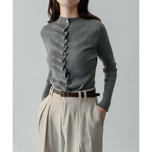 『タイムセール実施中』ZOZO問い合わせ番号:98102550ショップ:by muni:r，バイ ムニールブランド:on:nue，オンニュ商品名:【on:nue】[着用動画あり！/選べる4色展開] モックネックフロントフリルカーディガンカテ...