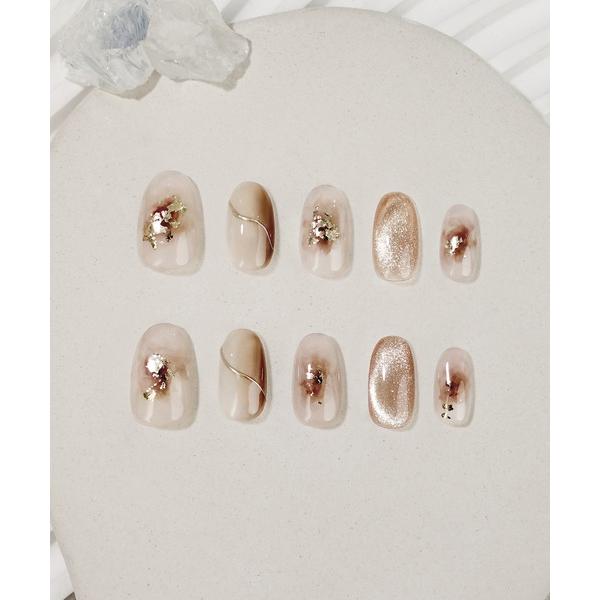 『タイムセール実施中』※このアイテムは返品・交換対象外商品です。コスメ商品ZOZO問い合わせ番号:98103043ショップ:Anail，エーネイルブランド:Anail，エーネイル商品名:3D水光ネイルベージュブラウンフラワーゴールドフレーク...