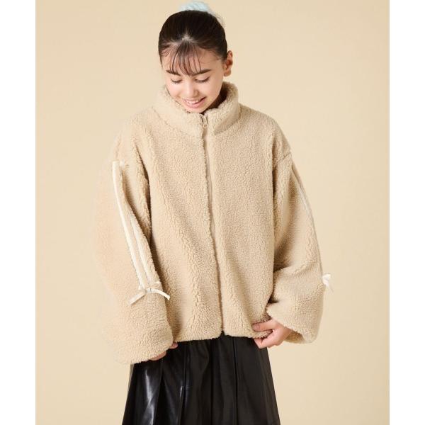 『セール実施中』ZOZO問い合わせ番号:98103086ショップ:a.v.v，アー・ヴェ・ヴェブランド:a.v.v，アーヴェヴェ商品名:[120-160]【おうちで洗える】モコモコラインスリーブボアブルゾンカテゴリ:ジャケット/アウター&g...