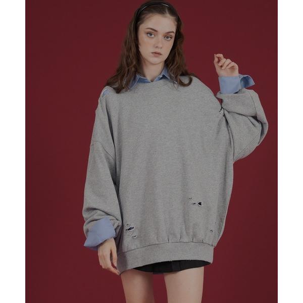 『タイムセール実施中』ZOZO問い合わせ番号:98104840ショップ:LIAN，リアンブランド:Mili affinity，ミリアフィニティー商品名:オーバーサイズダメージスウェットカテゴリ:トップス>スウェットブランド品番:242...