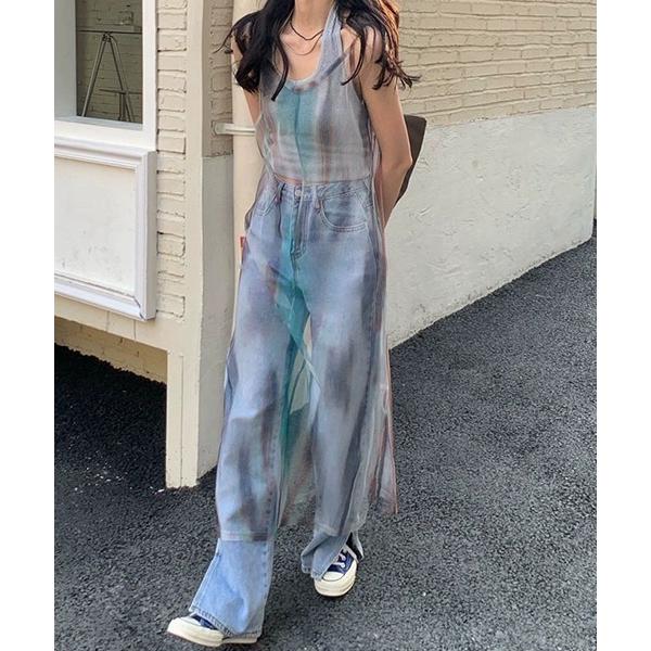 『タイムセール実施中』参考価格：3，960円発売時期：2023年07月コンディション：A（使用感なし）数回使用した程度で使用感が感じられないアイテムすそ周り：ほつれ参考商品名：さらっと着れる一枚。グラデーションカラーシースルーキャミワンピー...