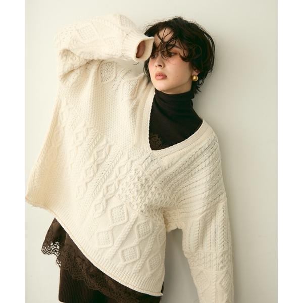 『セール実施中』ZOZO問い合わせ番号:98133672ショップ:Auntie Rosa，アンティローザブランド:Trish，トリッシュ商品名:バルキーケーブル編みニットプルオーバーカテゴリ:トップス>ニット/セーターブランド品番:X...