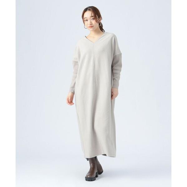 『セール実施中』ZOZO問い合わせ番号:98136324ショップ:BEAMS HEART，ビームスハートブランド:BEAMS HEART，ビームスハート商品名:異素材 カットソー ワンピースカテゴリ:ワンピース/ドレス>ワンピースブラ...