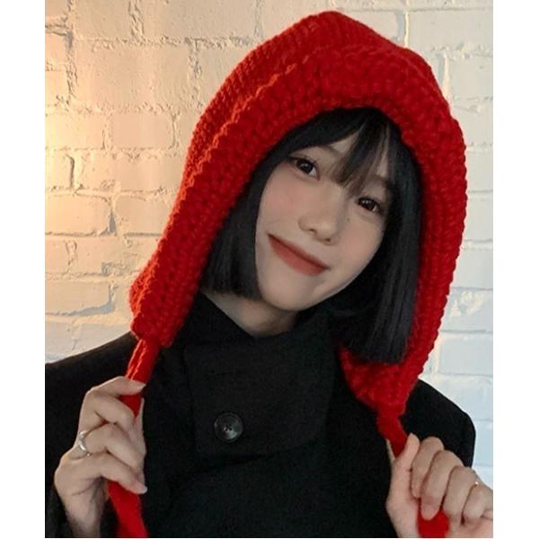 『セール実施中』ZOZO問い合わせ番号:98137118ショップ:BURNER，バーナーブランド:Burner，バーナー商品名:【OKUOKU　0909】フード風ざっくり編み　耳紐付き　ニット帽　 oku-bosi-9カテゴリ:帽子>...