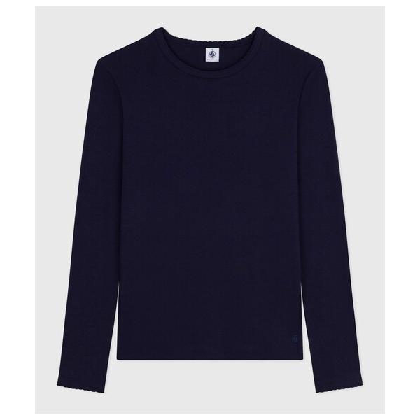 ZOZO問い合わせ番号:98231669ショップ:PETIT BATEAU，プチバトーブランド:PETIT BATEAU，プチバトー商品名:ポワンココットクルーネック長袖Ｔシャツカテゴリ:トップス>Tシャツ/カットソーブランド品番:A...