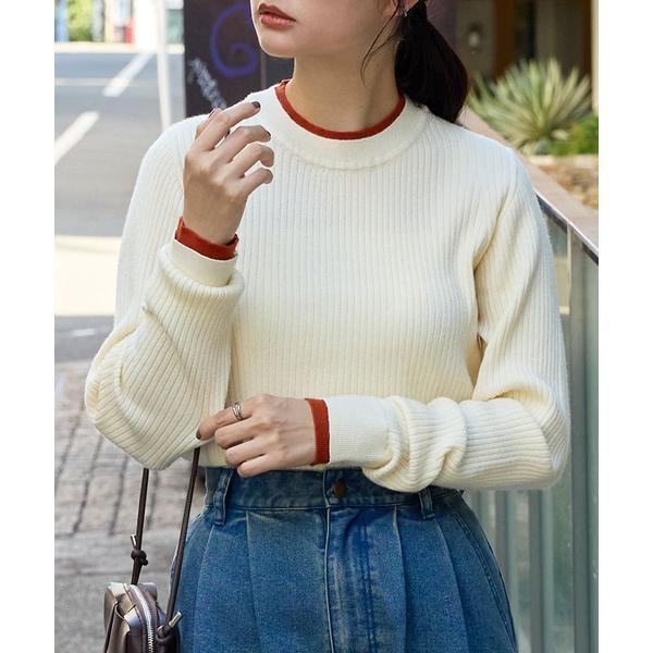 『タイムセール実施中』ZOZO問い合わせ番号:98232838ショップ:MONO-MART，モノマートブランド:MONO-MART，モノマート商品名:配色レイヤード ソフトリブニット プルオーバーカテゴリ:トップス>ニット/セーターブ...