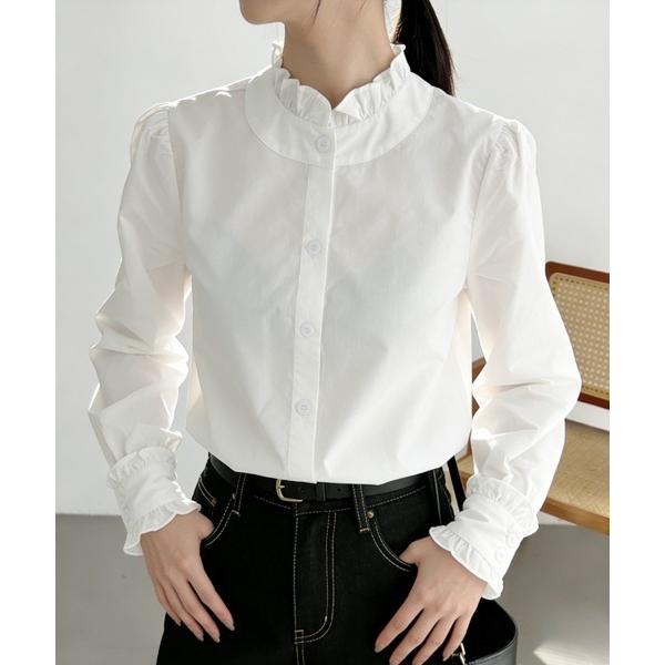 『タイムセール実施中』ZOZO問い合わせ番号:98233082ショップ:Bonjour Sagan，ボンジュールサガンブランド:ONEP STAR，ワンピスター，Bonjour Sagan，ボンジュールサガン商品名:フリルネックシャツカテゴ...