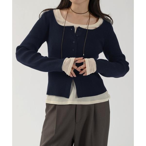 『タイムセール実施中』ZOZO問い合わせ番号:98233310ショップ:andme，アンドミーブランド:andme，アンドミー商品名:【新色追加】ボートネックリブニットカーディガントップスカテゴリ:トップス>カーディガン/ボレロブラン...