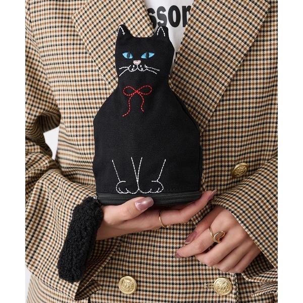 『タイムセール実施中』ZOZO問い合わせ番号:98233777ショップ:SETUP7，セットアップセブンブランド:cache cache，カシュ カシュ，SETUP7，セットアップセブン商品名:【cache cache】ネコ刺繍ポーチ マチ...