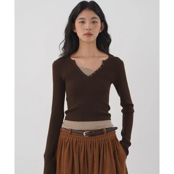 『タイムセール実施中』ZOZO問い合わせ番号:98268207ショップ:chuclla，チュクラブランド:EIGHTHMONTH，エイスマンス，Fano Studios，ファノ ストゥディオズ商品名:アシンメトリーレイヤードニット EM25...