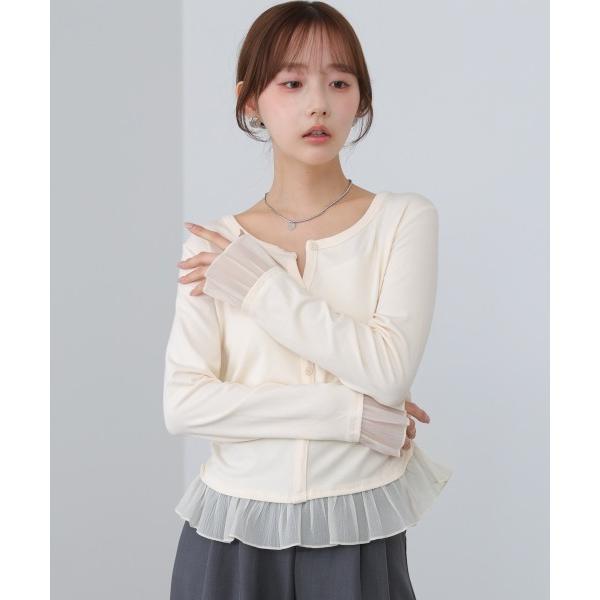 ZOZO問い合わせ番号:98268429ショップ:Bab，バブブランド:Bab，バブ商品名:【再入荷】裾フリルヘンリーネックカットソーカテゴリ:トップス>Tシャツ/カットソーブランド品番:6536002素材:本体:レーヨン90% ポリ...