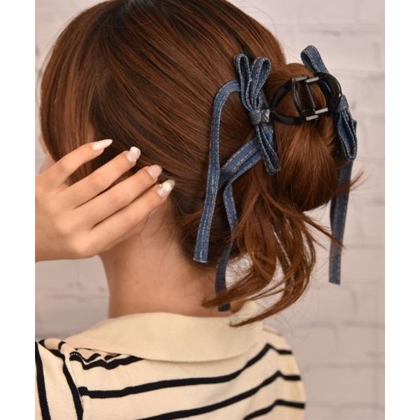 『タイムセール実施中』ZOZO問い合わせ番号:98269252ショップ:VIBGYOR，ヴィブジョーブランド:VIBGYOR Women，ヴィブジョー　ウィメン商品名:【float】デニム ロングリボン バンスクリップカテゴリ:ヘアアクセサ...