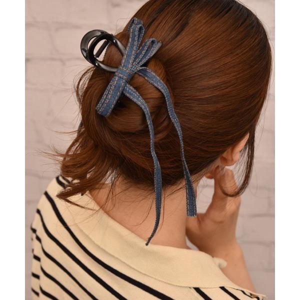 『タイムセール実施中』ZOZO問い合わせ番号:98269298ショップ:TONE，トーンブランド:TONE SELECT GOODS，トーンセレクトグッズ商品名:【float】デニム ロングリボン バンスクリップカテゴリ:ヘアアクセサリー&...