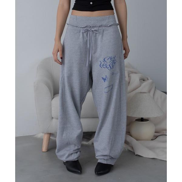 ZOZO問い合わせ番号:98269625ショップ:Auntie Rosa，アンティローザブランド:VACANCY，ヴァカンシー商品名:オリジナルロゴプリントカーブ切替スウェットパンツカテゴリ:パンツ>スウェットパンツブランド品番:VC...
