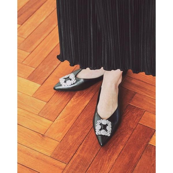 『タイムセール実施中』ZOZO問い合わせ番号:98271520ショップ:Emma Francis，エマ フランシスブランド:Emma Francis，エマフランシス商品名:メタリック ビジュー フラット パンプスカテゴリ:シューズ>パ...