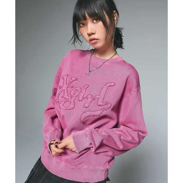 ZOZO問い合わせ番号:98271604ショップ:X-girl，エックスガールブランド:X-girl，エックスガール商品名:DISTORTED LOGO PATCH FADED SWEAT TOPカテゴリ:トップス>スウェットブランド...