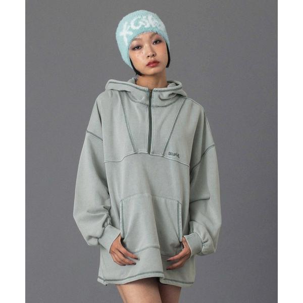 『セール実施中』ZOZO問い合わせ番号:98271608ショップ:X-girl，エックスガールブランド:X-girl，エックスガール商品名:BLEACHED ANORAK SWEAT TOPカテゴリ:トップス>パーカーブランド品番:1...