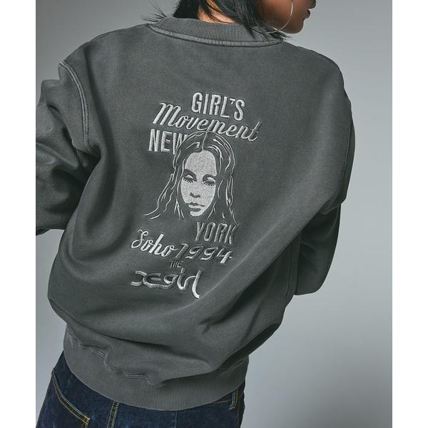 ZOZO問い合わせ番号:98271615ショップ:X-girl，エックスガールブランド:X-girl，エックスガール商品名:MIX LOGO ＆ FACE FADED CREWNECK SWEAT TOPカテゴリ:トップス>スウェット...