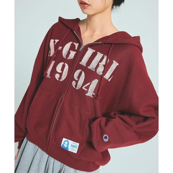 『セール実施中』ZOZO問い合わせ番号:98271622ショップ:X-girl，エックスガールブランド:Champion，チャンピオン，X-girl，エックスガール商品名:X-girl x Champion REVERSE WEAVE R ...