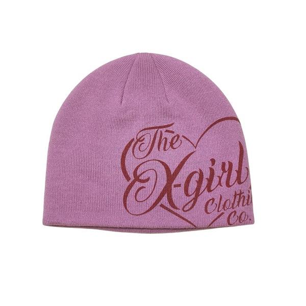 ZOZO問い合わせ番号:98271658ショップ:X-girl，エックスガールブランド:X-girl，エックスガール商品名:HEART SCRIPT LOGO BEANIEカテゴリ:帽子>ニットキャップ/ビーニーブランド品番:1052...