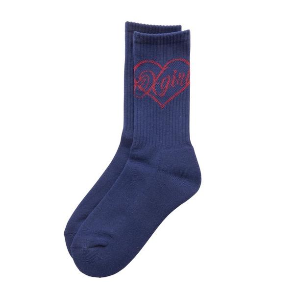 『タイムセール実施中』※このアイテムは返品・交換対象外商品です。ZOZO問い合わせ番号:98271686ショップ:X-girl，エックスガールブランド:X-girl，エックスガール商品名:HEART SCRIPT LOGO RIB SOCK...