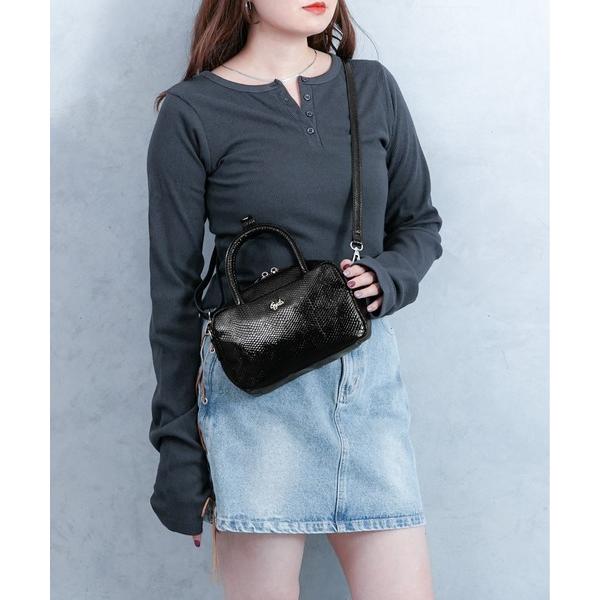 『セール実施中』ZOZO問い合わせ番号:98272305ショップ:SAC'S BAR Jean，サックスバー ジーンブランド:GYDA，ジェイダ商品名:【GYDA/ジェイダ】 PYTHON EMBOSS SERIES　ミニボストンバッグカテ...