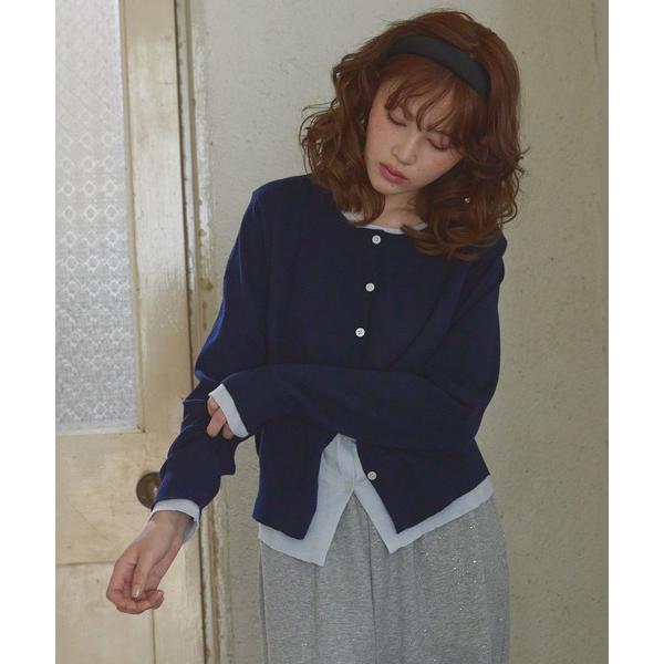 『タイムセール実施中』ZOZO問い合わせ番号:98302498ショップ:MONO-MART，モノマートブランド:Unblend，アンブレンド，MONO-MART，モノマート商品名:【Unblend】フェイクレイヤード配色 ニットカーディガン...