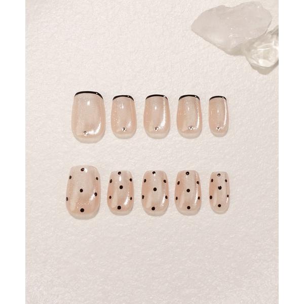 『タイムセール実施中』※このアイテムは返品・交換対象外商品です。コスメ商品ZOZO問い合わせ番号:98302796ショップ:Anail，エーネイルブランド:Anail，エーネイル商品名:水光ネイルシャンパンゴールドブラックフレンチドットスト...