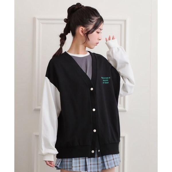 『タイムセール実施中』ZOZO問い合わせ番号:98303564ショップ:PINK-latte，ピンク ラテブランド:PINK-latte，ピンクラテ商品名:バックカレッジVネックカーディガンカテゴリ:トップス>カーディガン/ボレロブラ...