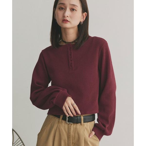 『タイムセール実施中』ZOZO問い合わせ番号:98303609ショップ:improves，インプローブスブランド:ad thie，アドティエ商品名:ヘンリーネック ショート丈 ワッフルプルオーバーカテゴリ:トップス>Tシャツ/カットソ...